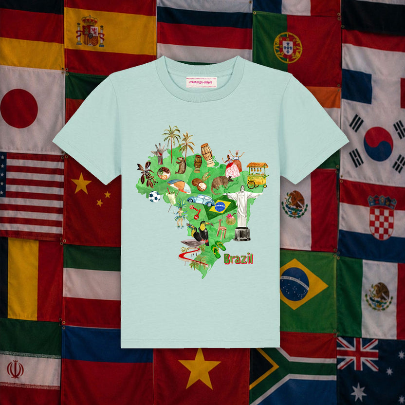 Kids Brazil Tee Blue – Muzungu Sisters UK