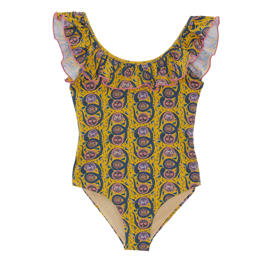 Kids Peony Swimsuit Serpent Yellow – Muzungu Sisters UK