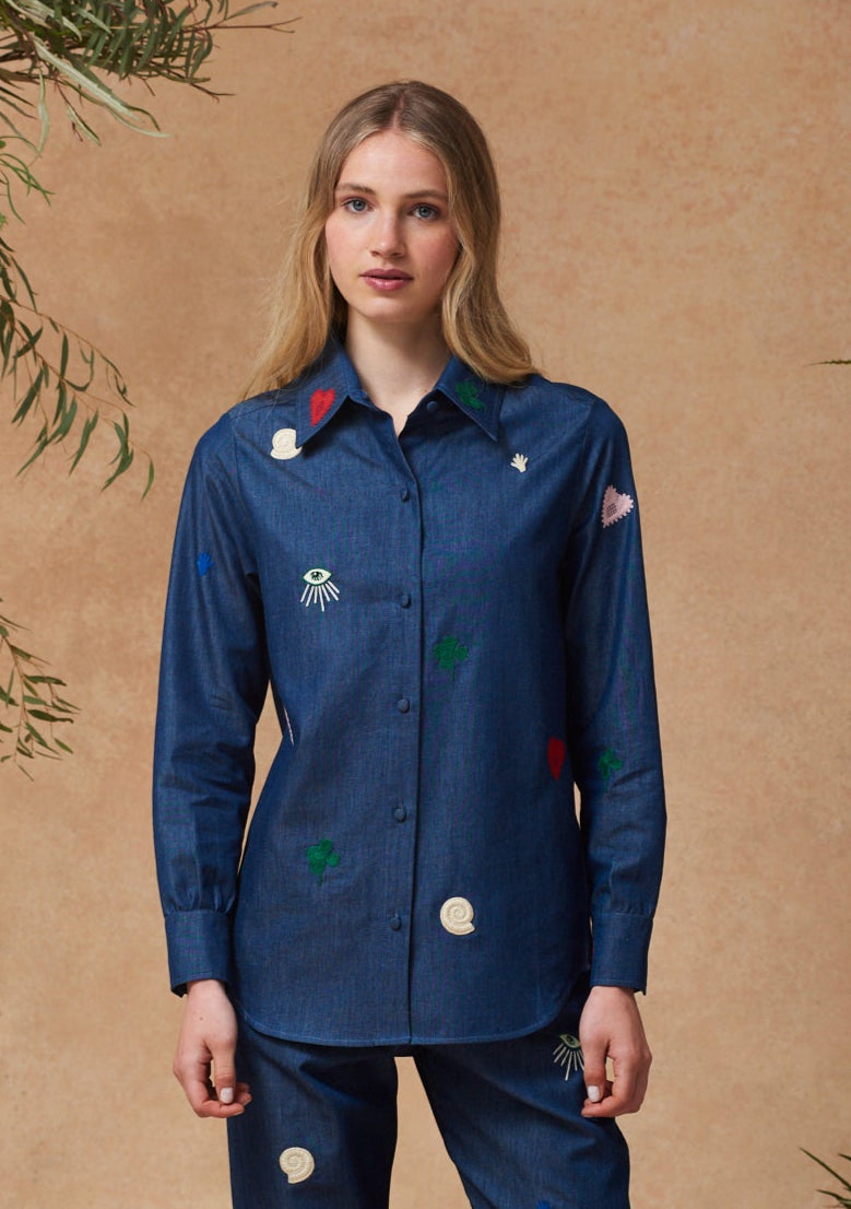 Fern Shirt with Lucky Embroidery – Muzungu Sisters UK